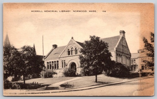 Postcard Morrill Memorial Library, Norwood Mass D29 | eBay