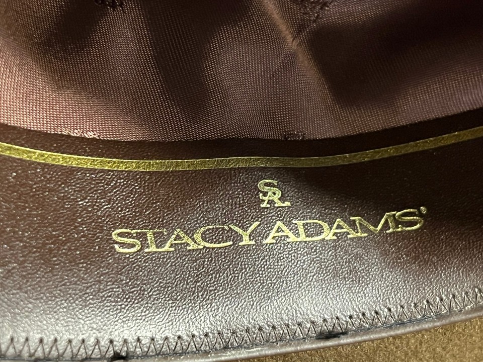 Stacy Adams Wool Felt Homburg Burgundy Fedora Men L Mob Boss Old World ...