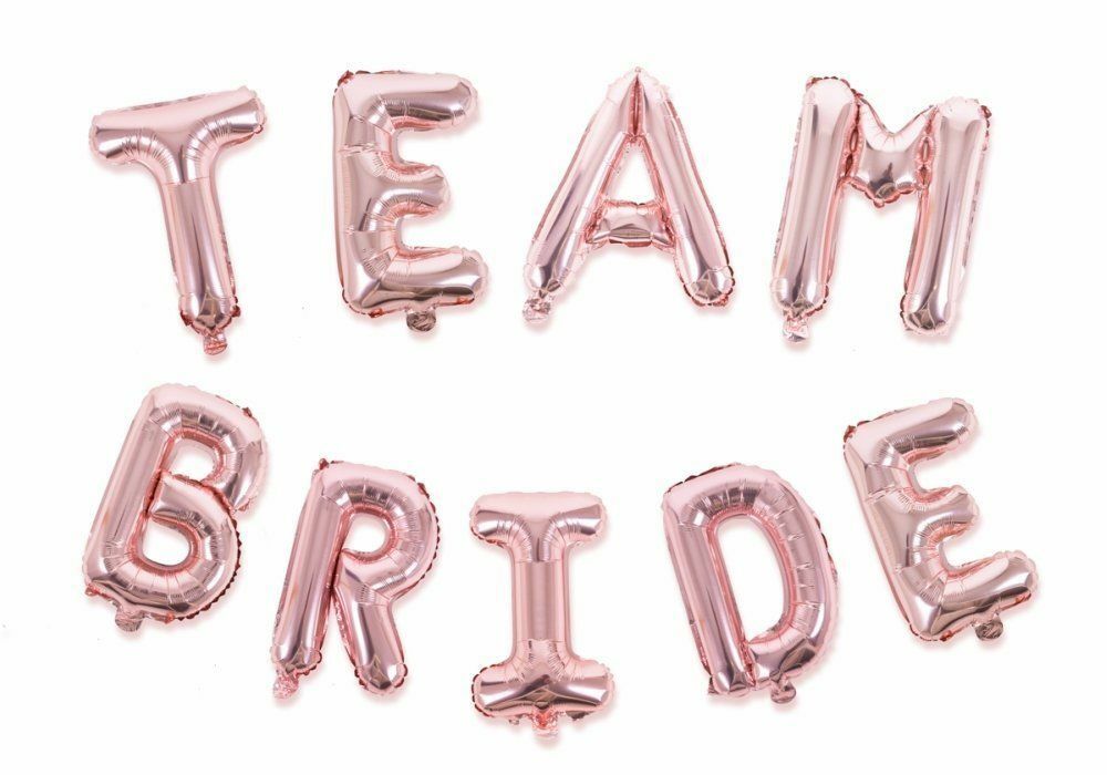 Team Bride To Be Just Married Foil Letter Balloon Wedding Marriage ...
