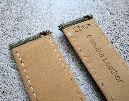 Premium Nylon Sailcloth Field Watch Strap 20mm 22mm Quick Khaki Green ...