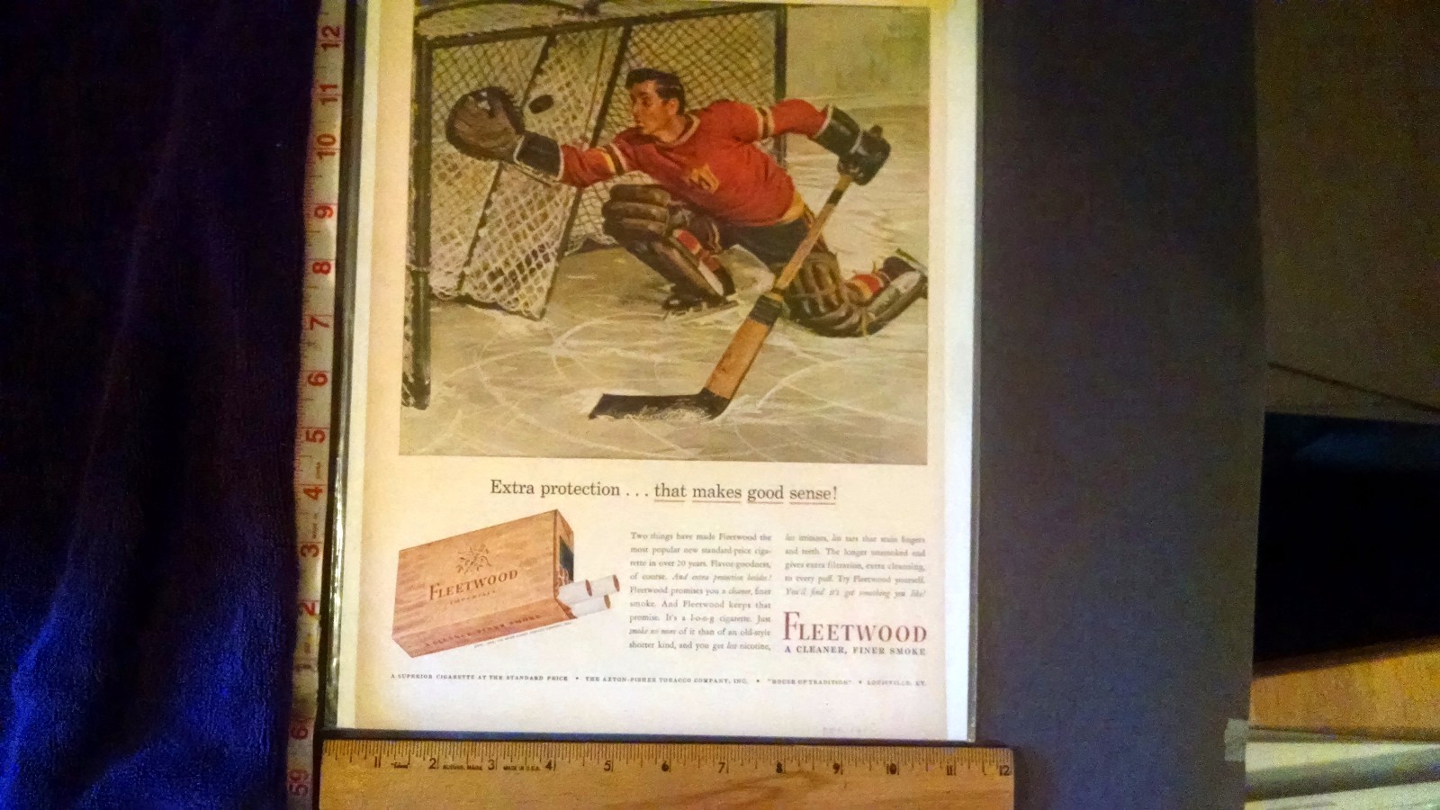 Rare Orig VTG 1943 Fleetwood Axton Fisher Cigarette Hockey Advertising ...