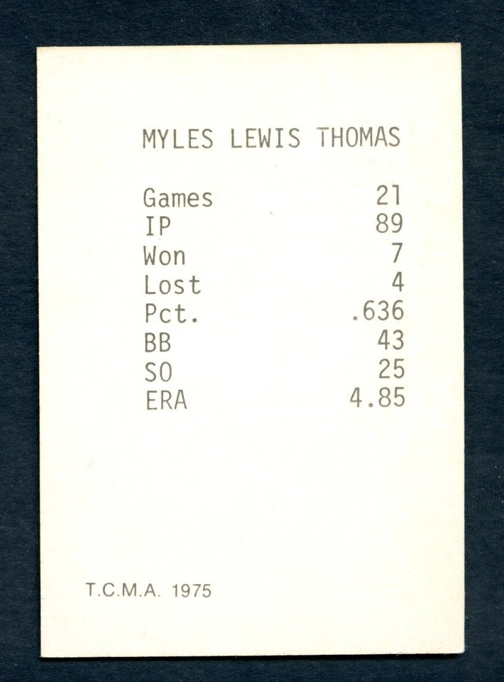 1975 TCMA Baseball Card Myles Thomas 1927 New York Yankees NrMT | eBay