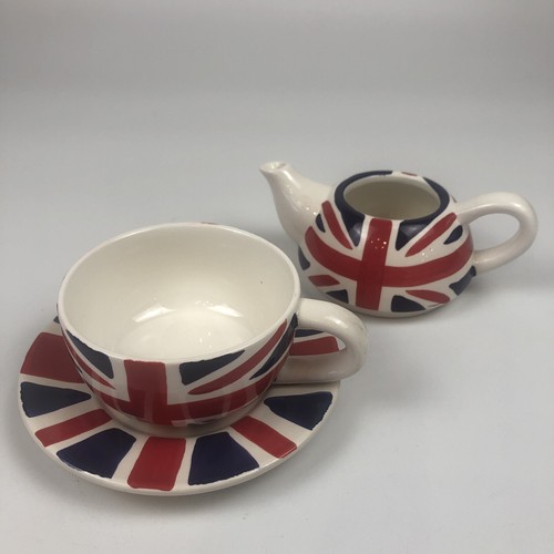 Notting Hill Pottery Cup Saucer Tea Pot Union Jack | eBay