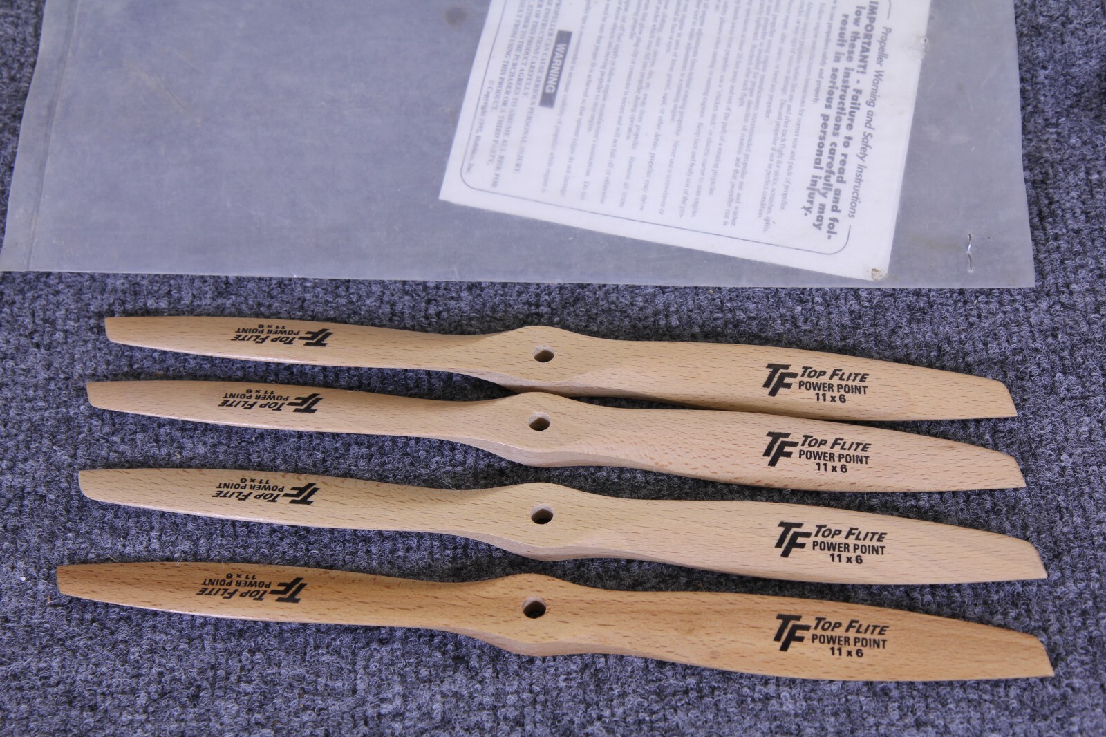 4pc TOP FLIGHT 11" Wooden 11x8 Propeller RC Airplane Vintage "Unused ...