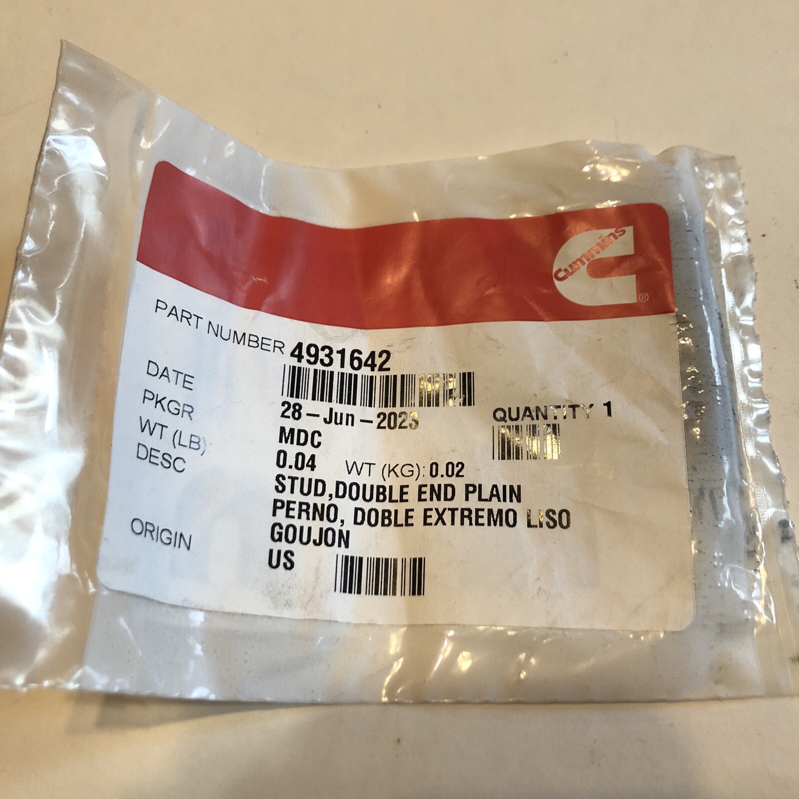 Cummins Double End Stud 4931642 | eBay