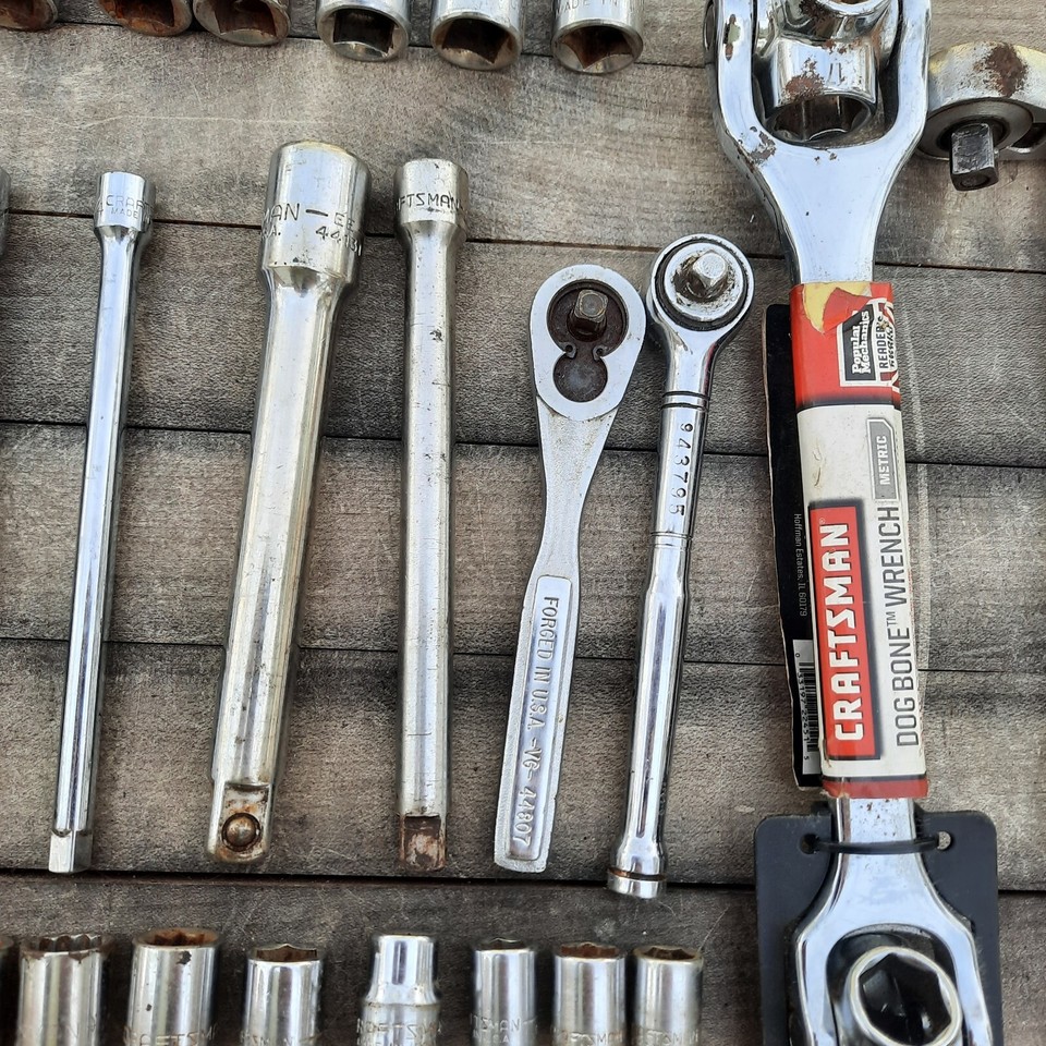 Huge lot of 76 Craftsman Sockets/Rachets,Craftsman Tools,Craftsman ...