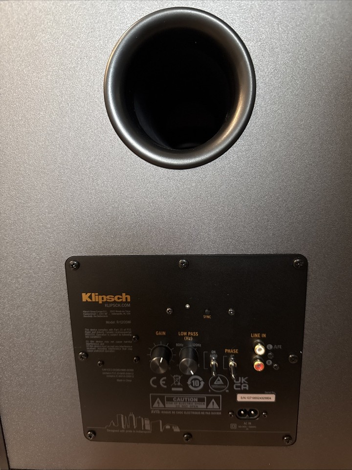 Klipsch R-120SWi 230W 12" Wireless Subwoofer with Digital Amplifier ...