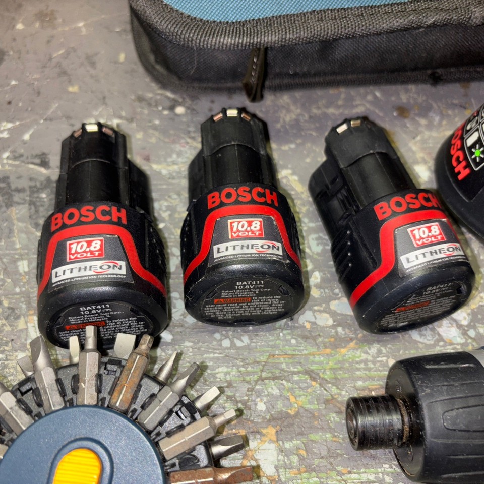 Bosch PS20 1/4" Cordless Drill Pocket Driver 10.8V W/ Charger, Battery ...