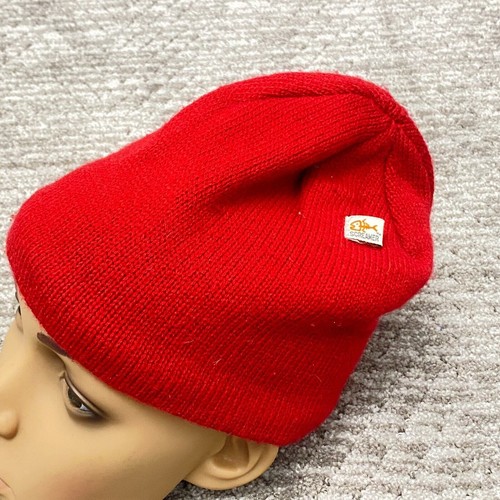 SCREAMER Made USA Red Toque Beanie Slouch Knit Ski Snowboard Hat Lined ...