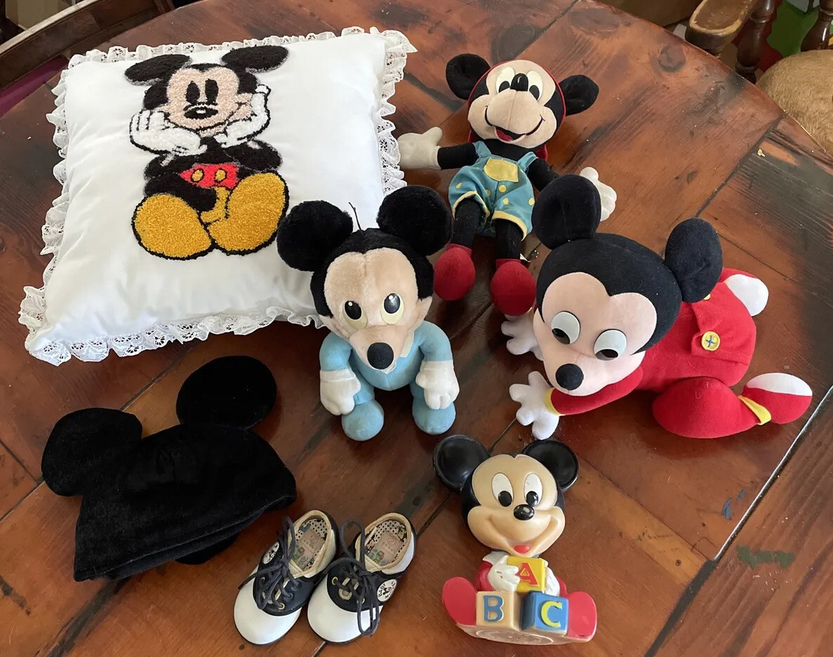 VTG Lot Of Mickey Mouse BABY Items Disneyana Disney Lot 14 Baby Mickey ...