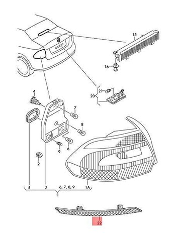 Genuine VW Polo Derby Vento-IND Rear Light Reflector Left 6RF945105 | eBay