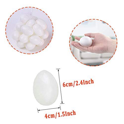 30 Pack White Plastic Eggs,Fake Easter Egg,Artificial Chicken Egg for ...