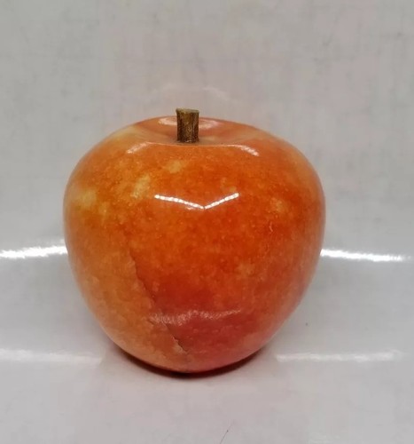 Vintage Italian Alabaster Marble Apple w/ wood stem, polished ...