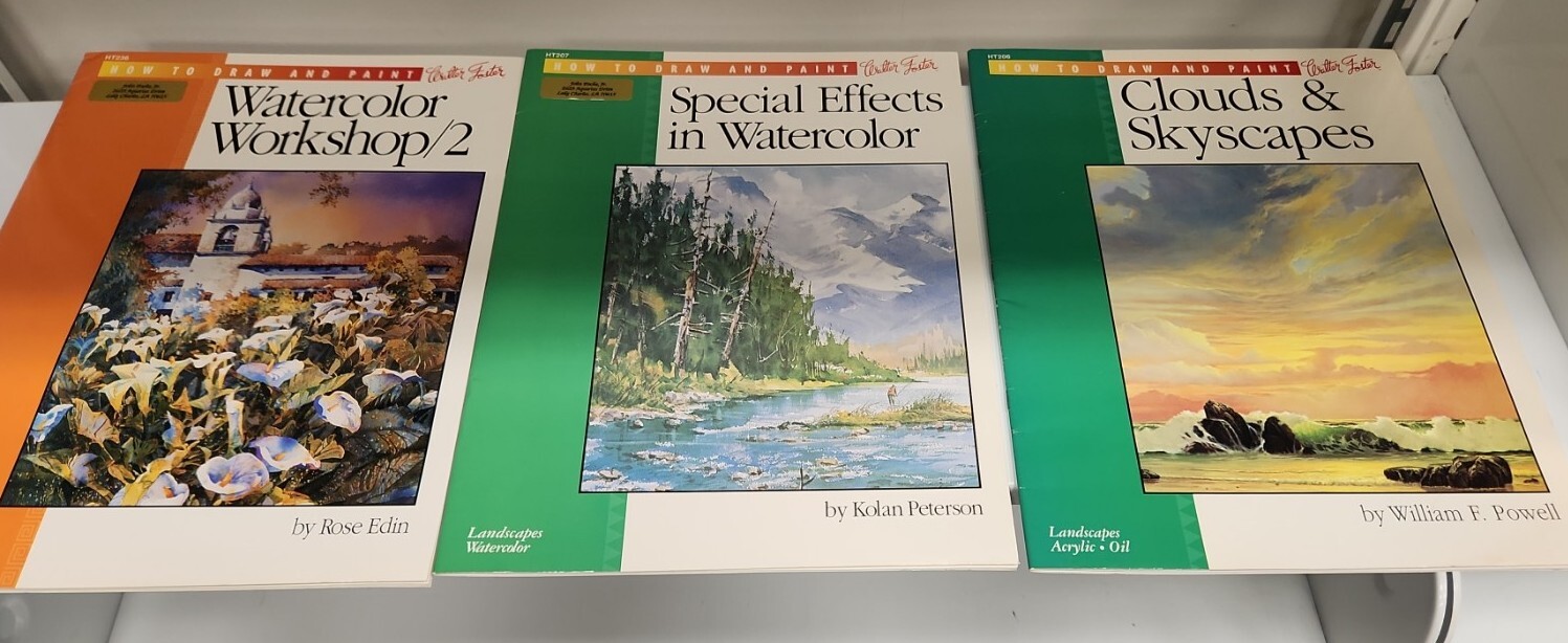Lot of 3 Vintage ART Books Walter Foster How to Draw Landscapes ...