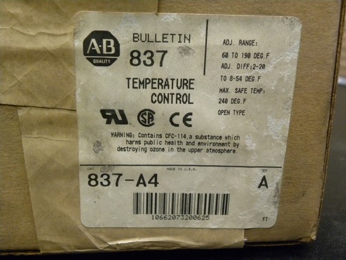 NEW ALLEN BRADLEY 837-A4 SERIES A TEMPERATURE CONTROL SWITCH | eBay