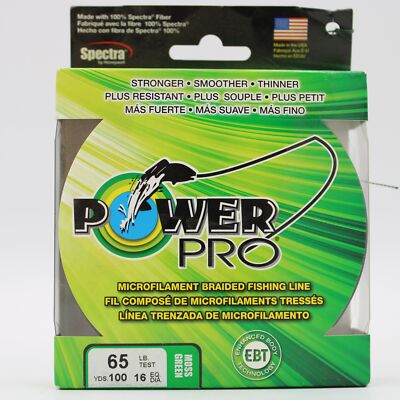 Spectra Power Pro Braided Fishing Line 65lb 100yds Moss Green ...