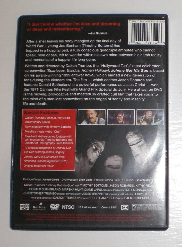 1971 Johnny Got His Gun with Donald Sutherland Jason Robards Timothy ...