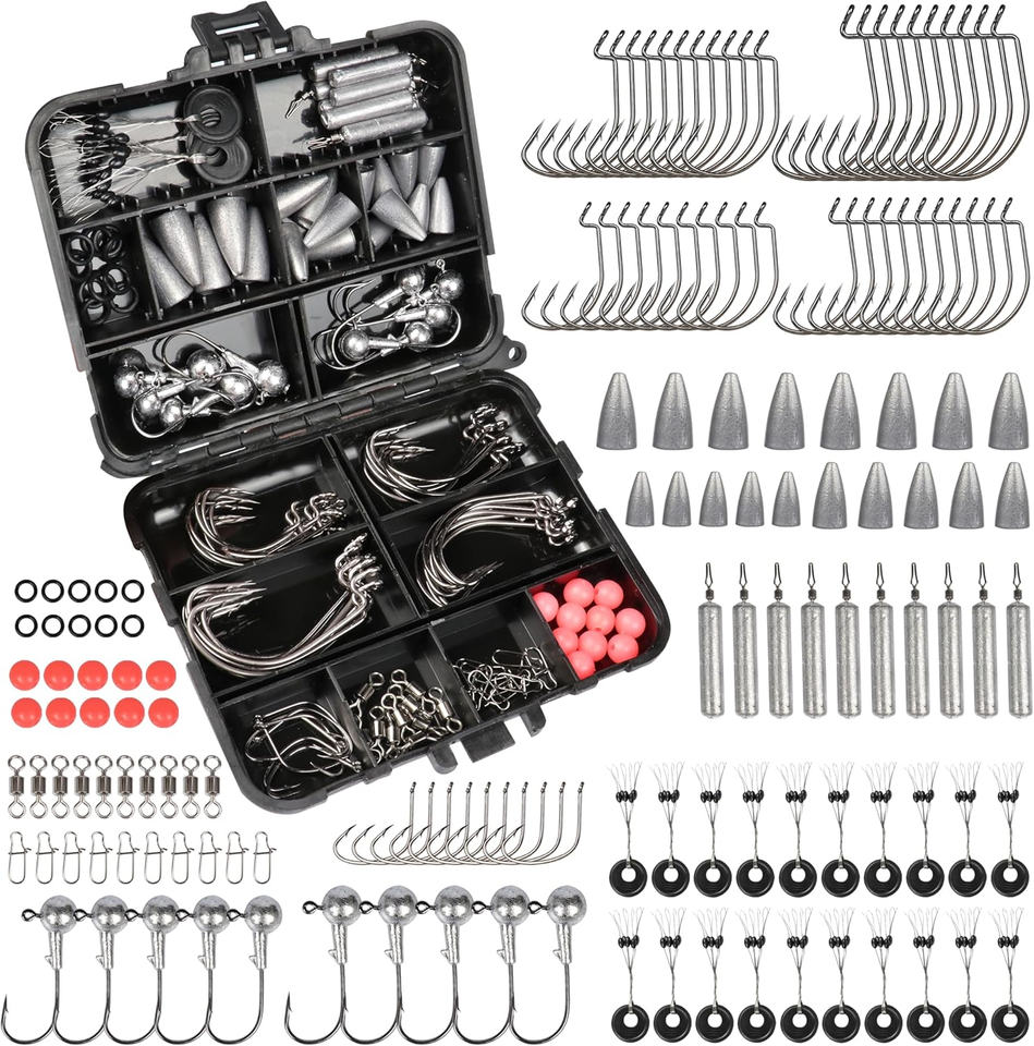 Fishing Accessories Kit, Fishing Set with Tackle Box, Fishing Hooks ...