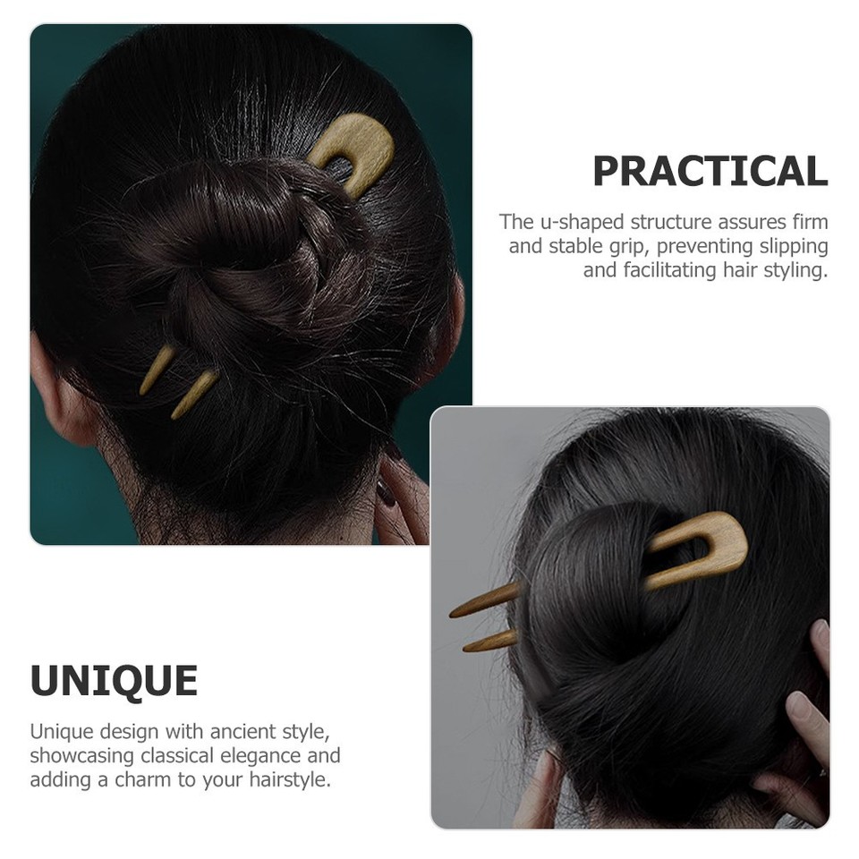U Shaped Hairpin Vintage Updo Hair Stick French Hair Fork Chignon Pin ...