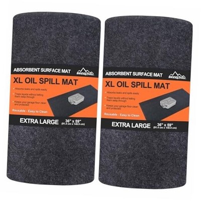 XL Oil Spill Mat (36" x 59")(2-Pack), Premium Absorbent Oil 36" x 59 ...