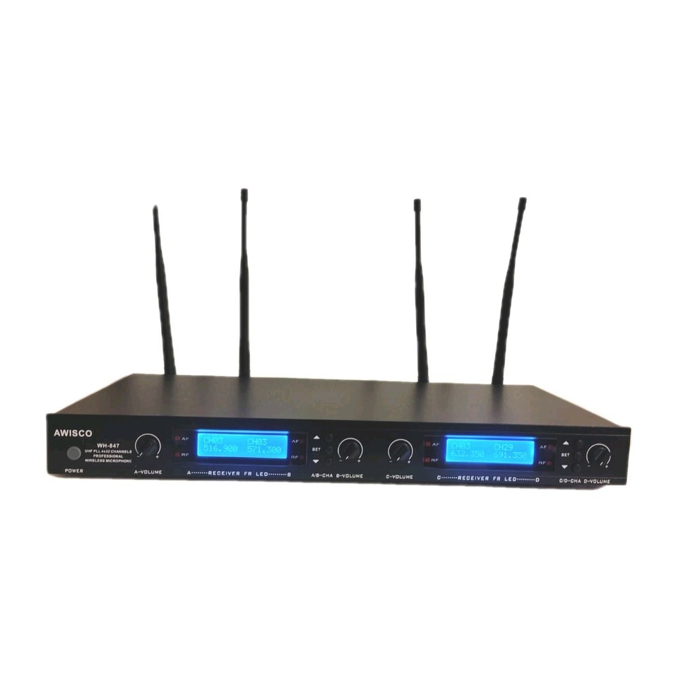 AWISCO WH-847 4X32 Channel UHF PLL Professional Wireless Lapel ...