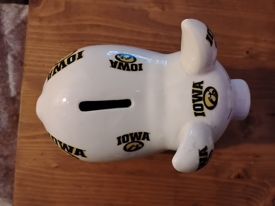 Piggy Bank With Iowa Hawkeyes Logo | eBay