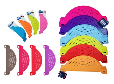 Pot Drainer Strainer Sieve Half Moon Pot Pan Plastic Kitchen Colander ...