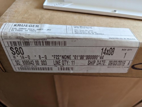 Krueger S80 14X8 vent baffle diffuser grill HVAC | eBay