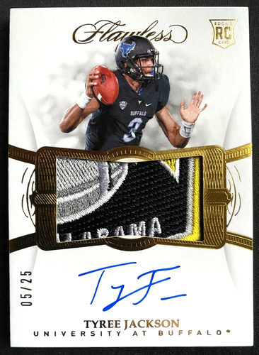 2019 Flawless Collegiate Tyree Jackson LOGO Patch On Card Autograph RC ...