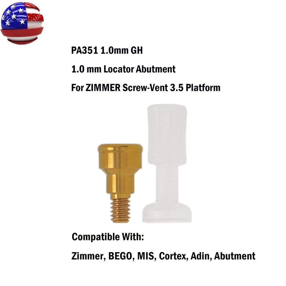 US Dental Locator Overdenture Abutment Male Cap fit Osstem Zimmer Screw ...