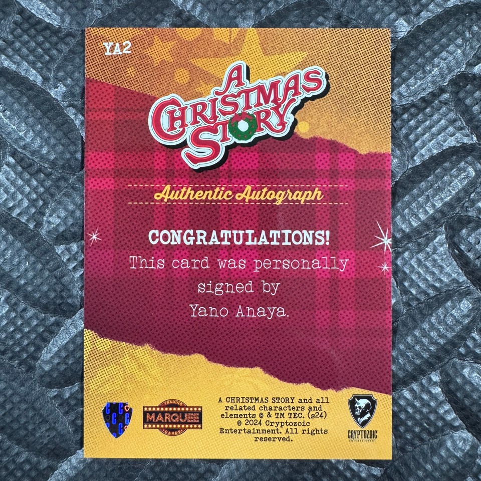 2024 CRYPTOZOIC CHRISTMAS STORY 40TH YANO ANAYA AUTO CARD GROVER DILL ...