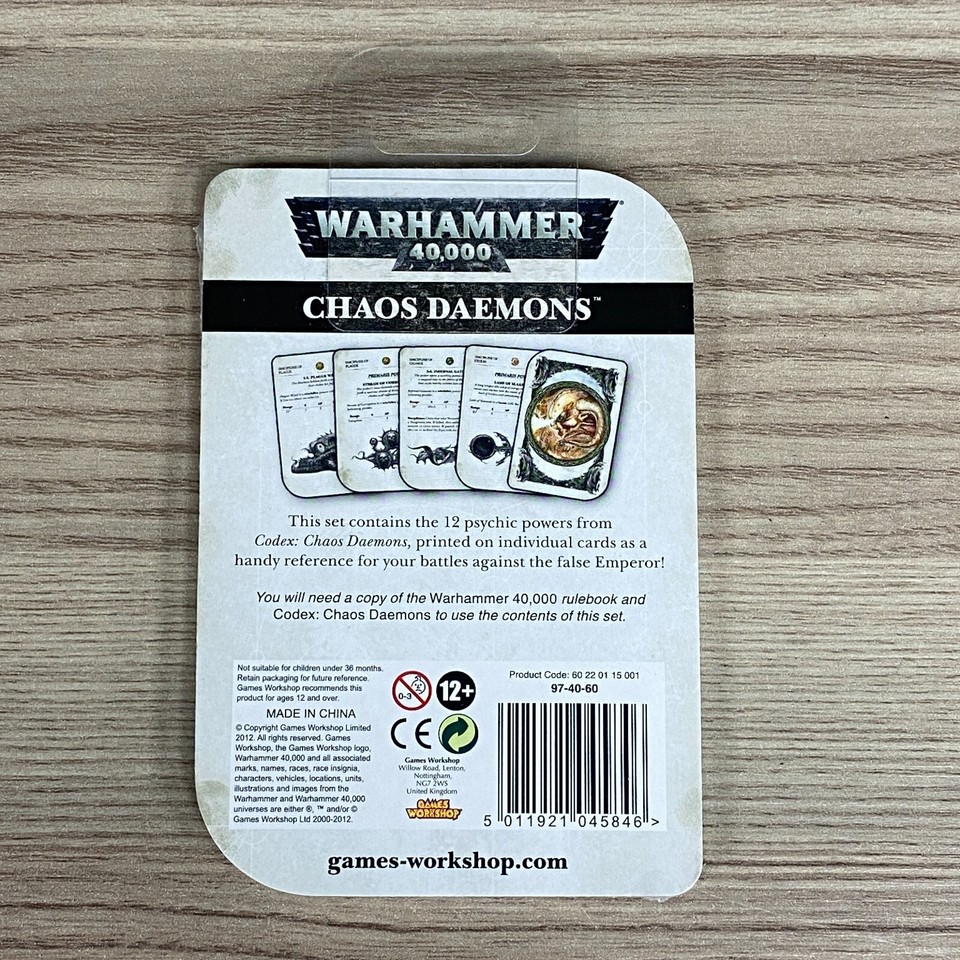 CHAOS DAEMONS PSYCHIC POWERS CARDS WARHAMMER 40,000 2012 5TH 6TH ...