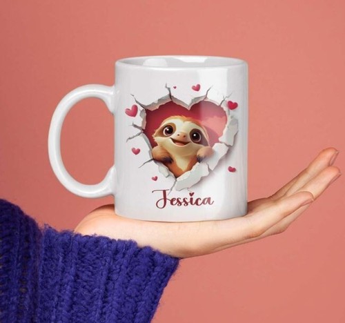 Baby Sloth Accent coffee mug, Custom Sloth Accent Mug, Cute Sloth Lover ...