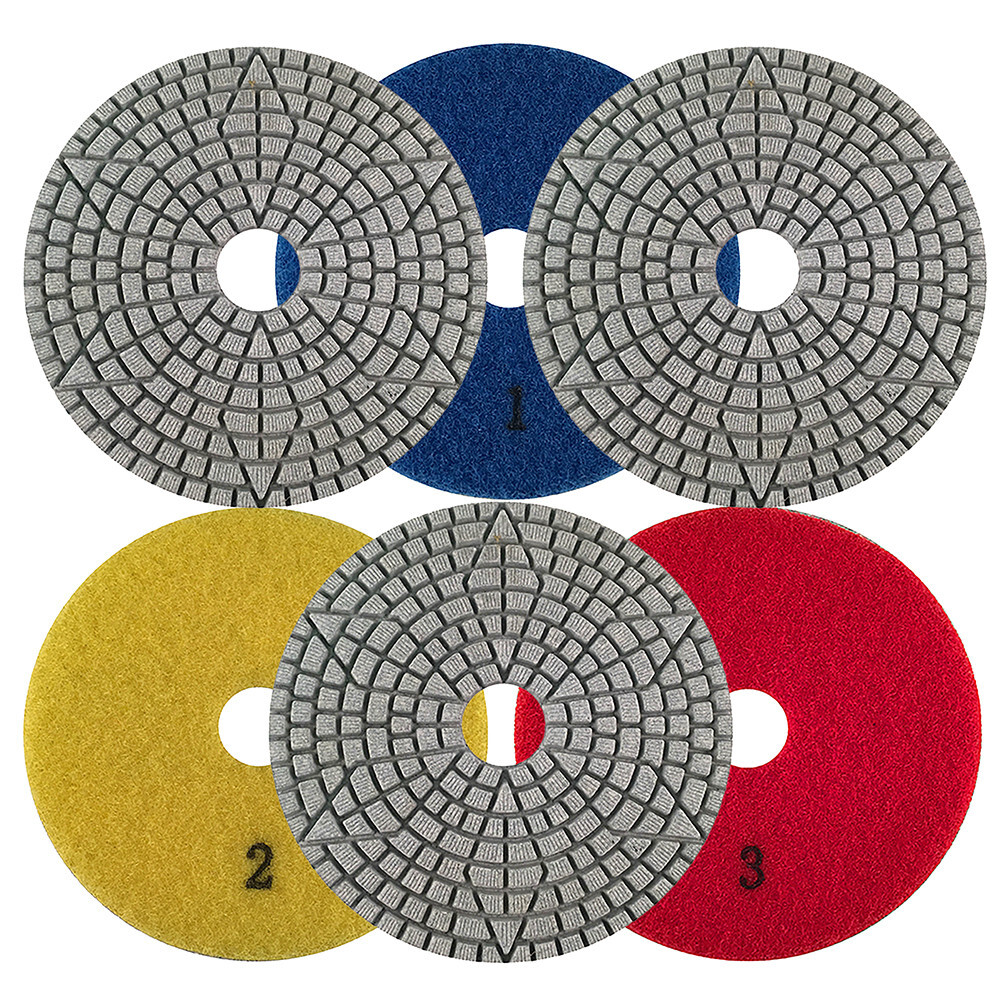 4 Inch Slayer 3-Step Diamond Polishing Pads for Engineered Stone – Set ...