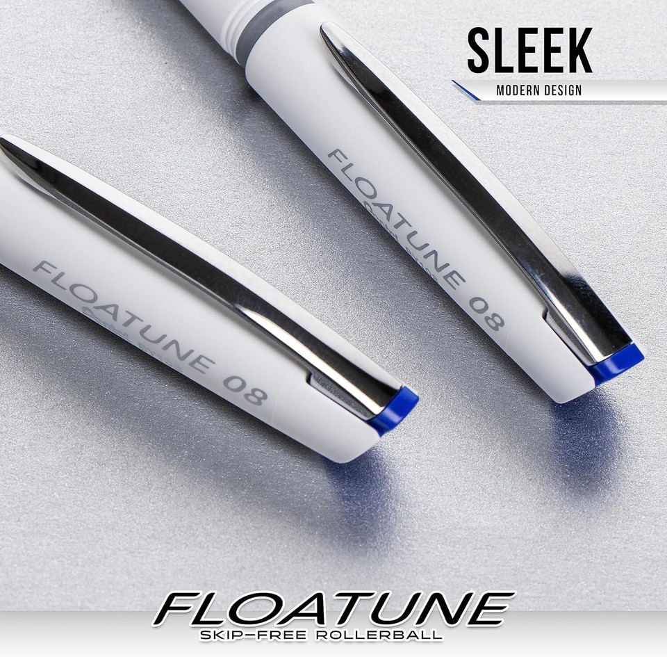 Pentel Floatune Skip Free Rollerball, 0.8mm Med point, Blue Ink, Pack ...