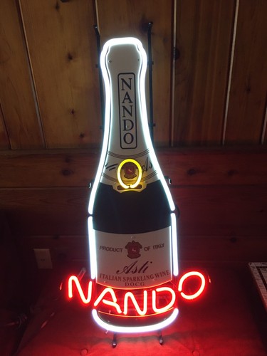 Vtg Nando Asti Sparkling Wine Bottle Hanging Neon Sign P/Up Only ...