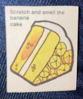 Vintage 1980’s Scratch and smell the banana cake sticker | eBay