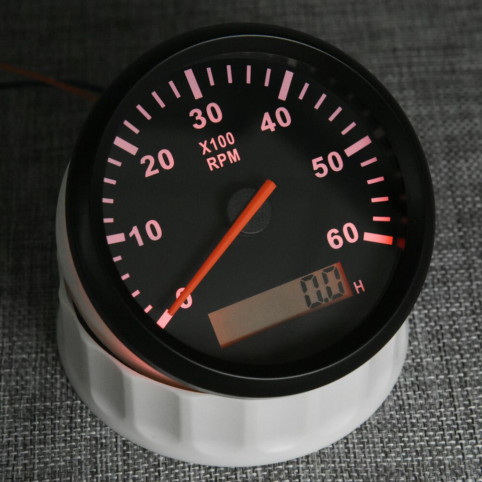 85mm Marine RPM Tachometer Gauge LCD Tacho Hour Meter for Boat 0 ...
