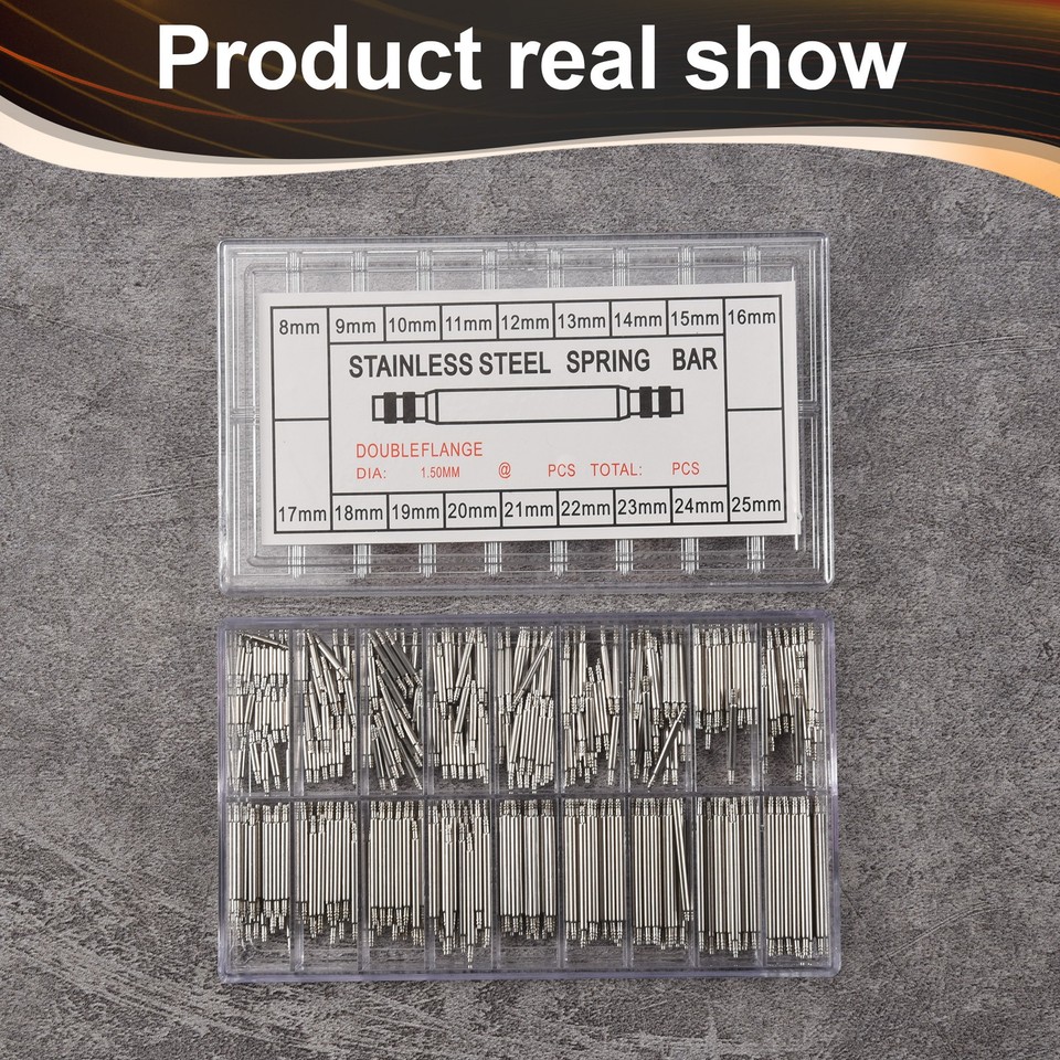 360pcs Stainless Steel Watch Band Spring Bars Strap Link Pins 6-25mm ...