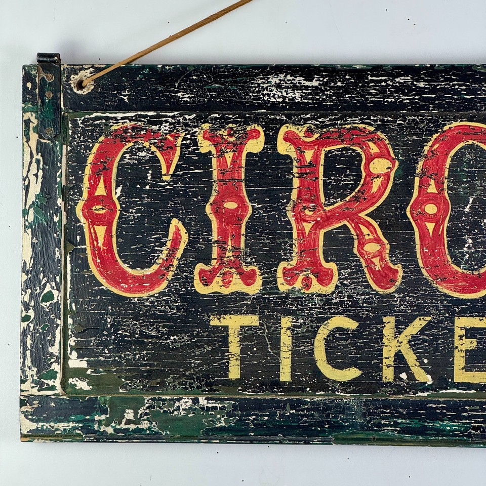 Iconic Rare & Unique Large Vintage "Circus" Folk Art Painted Wooden ...
