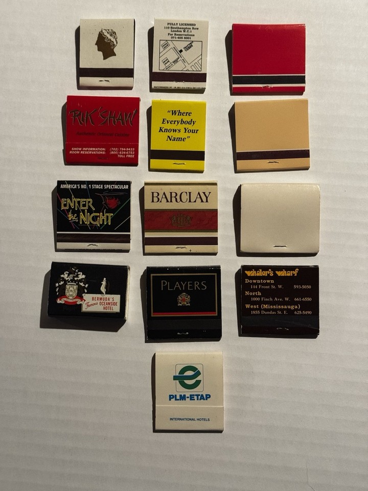 Vintage Collectible Matchbooks Unstruck Lot Of 13 | eBay