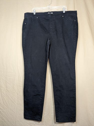 New Direction Jeans Womens 18WR Pull On Denim Curvy Straight Leg Black ...