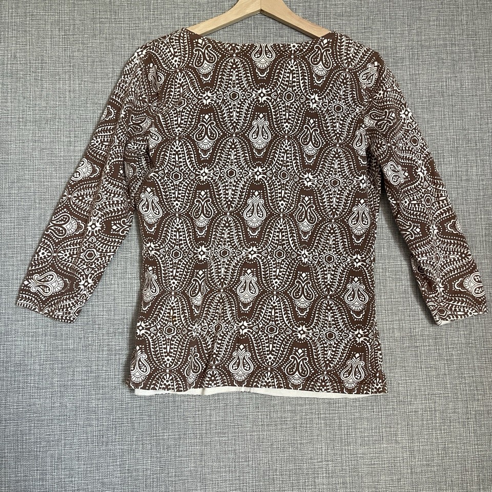 Talbots Cardigan Twin Set Womens Medium Brown Pima Cotton Knit Sweater ...