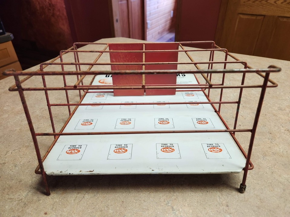 RARE WIX FILTERS VINTAGE METAL STORE DISPLAY SHELF SIGN GARAGE GAS OIL ...