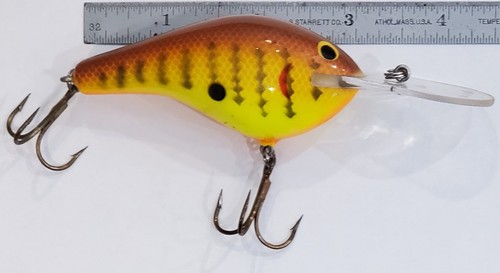 Vintage Bagley's DB-3 Dark Crayfish on Chartreuse DC9 Fishing Lure FREE ...