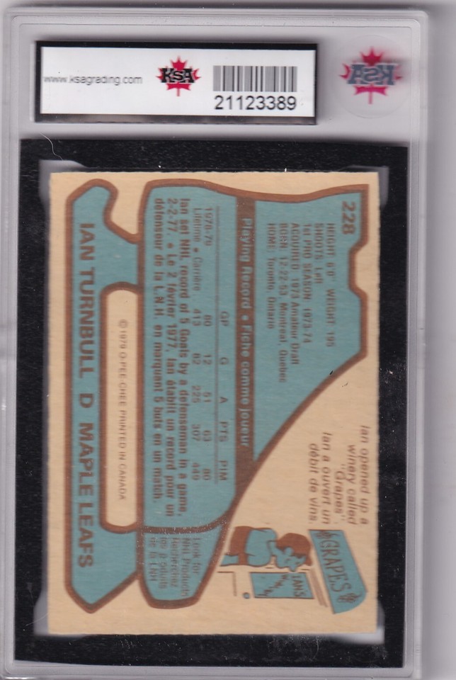 1979-80 O-Pee-Chee #288, Ian Turnbull, Maple Leafs KSA: 9 Mint | eBay