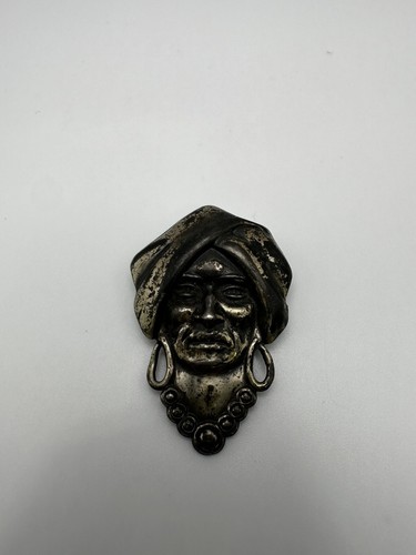 Vintage Sterling Silver Pin Of A Gypsy Woman Head | eBay