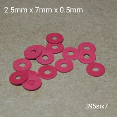 Red Fiber Washer Flat Washer Insulating Washer - 2.5mm x 7mm x 0.5mm ...