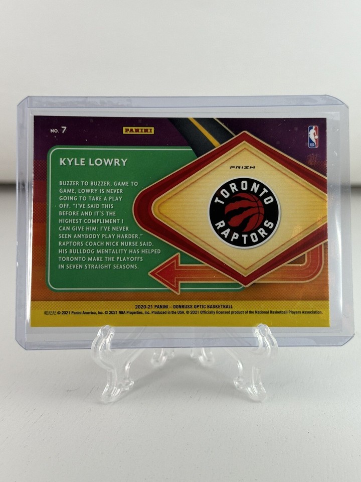 Kyle Lowry Express Lane Insert No. 7 2020-2021 Panini Donruss Optic NBA ...