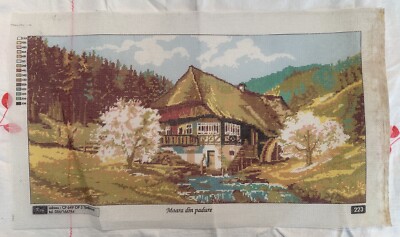 Goblen Krif Needlepoint Canvas MILL IN THE FOREST Moara din Padure #223 ...